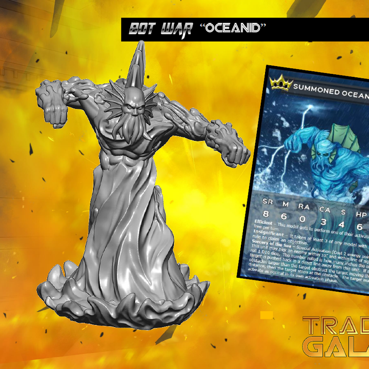 3d Printable Oceanid Water Elemental For Rtod Or Botwar By Traders Galaxy Miniatures And Games