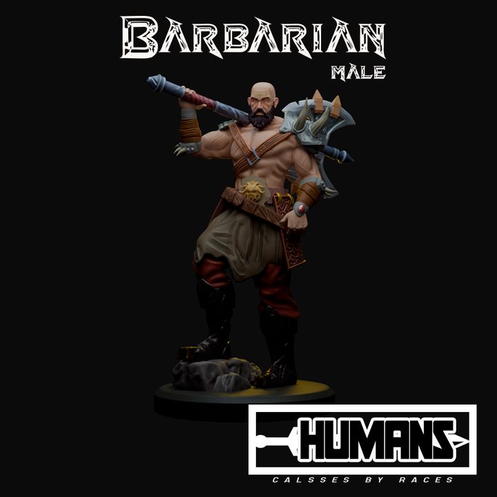 3D Printable Human Male Barbarian by Tenda Orc Studio