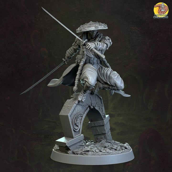 3D Printable Myconojimbo, Myconid Ronin - pose 4 by SolGood Creations