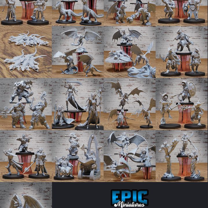 3D Printable Age of Dragons Set / Dragon & Dwarf Encounter / Wyvern ...