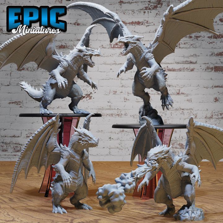 3D Printable Age of Dragons Set / Dragon & Dwarf Encounter / Wyvern ...