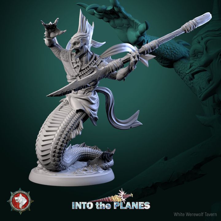 3D Printable Merfolk 32mm set - 6 pre-supported miniatures. by White ...