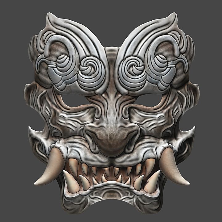 3D Printable Hannya Gale Guard Face Mask - Oni samurai Cosplay by ...