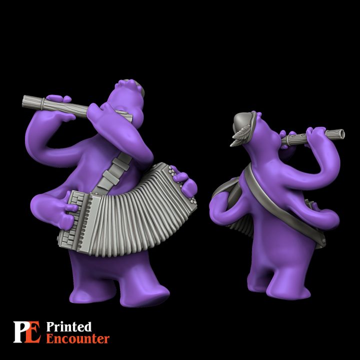 3D Printable ooze man musician - bard by Printed Encounter