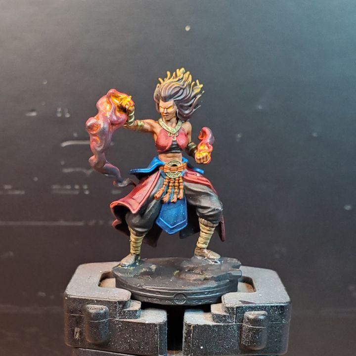 3D Print of Cinder, Fire Genasi Monk by Zarovich