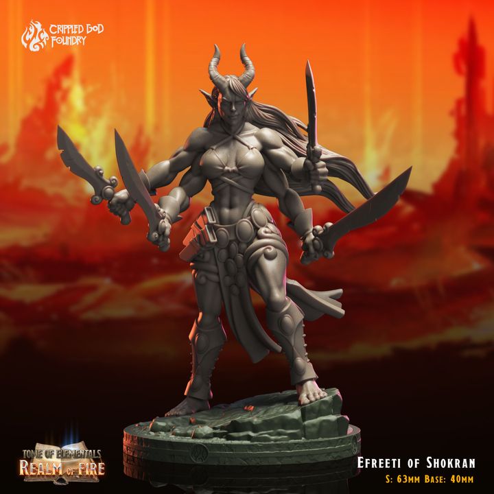 3D Printable Efreeti of Shokran by Crippled God Foundry