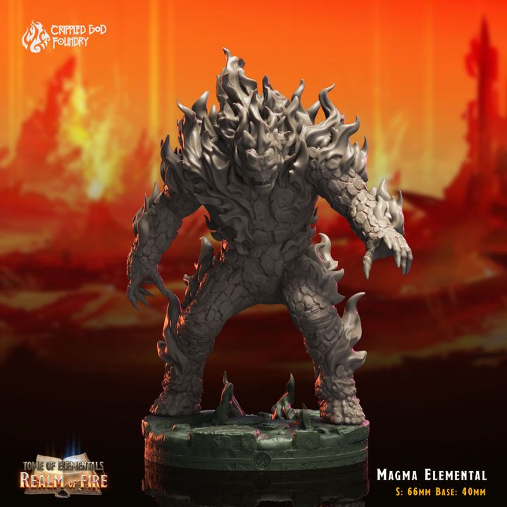 3D Printable Magma Elemental by Crippled God Foundry