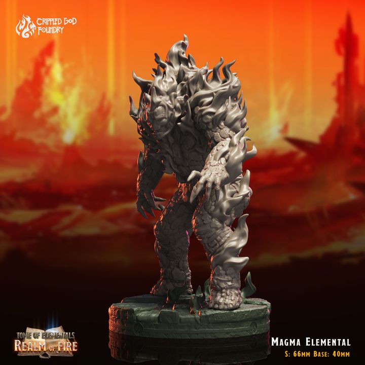 3D Printable Magma Elemental by Crippled God Foundry