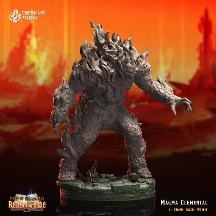 3D Printable Magma Elemental by Crippled God Foundry