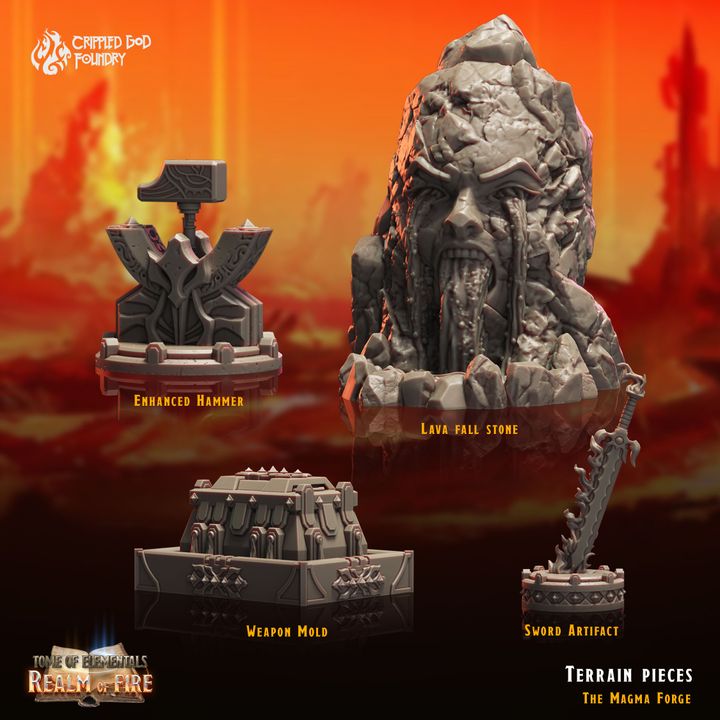 3D Printable Magma Forge Scenery Pieces by Crippled God Foundry 3D Printable Magma Forge Scenery Pieces by Crippled God Foundry