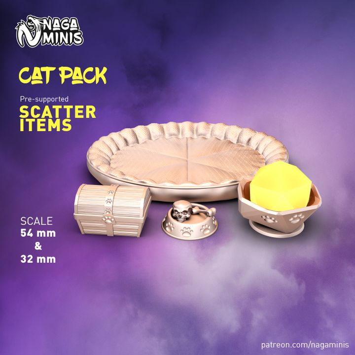 3D Printable (Pre-supported) Scatter Scenery (Cat Pack, August 2024 ...