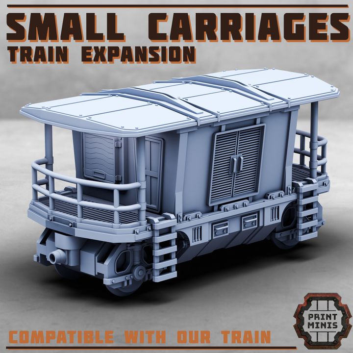 3D Printable Small Train Carriages by Print Minis