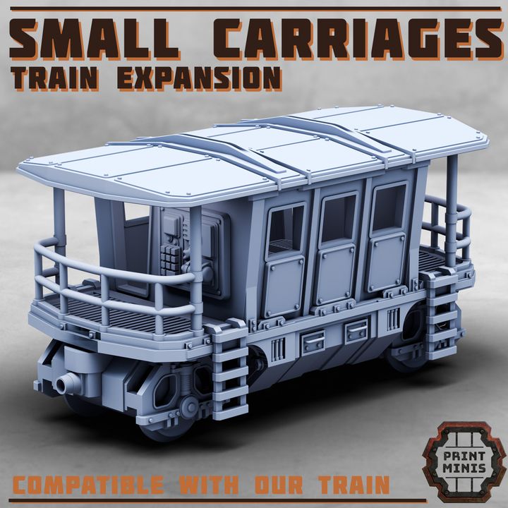 3D Printable Small Train Carriages by Print Minis
