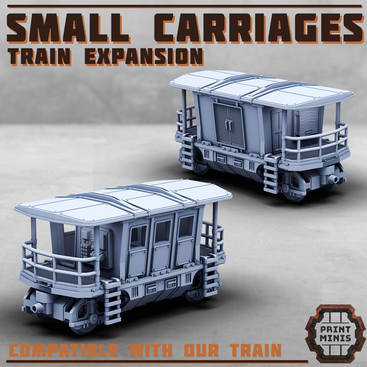 3D Printable Small Train Carriages by Print Minis