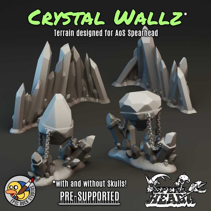 3D Printable Crystal Walls - Terrain designed for AoS Spearhead by Mike ...