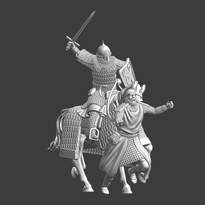 3D Printable Prince of Kyiv hunting down a fleeing knight by Northern ...