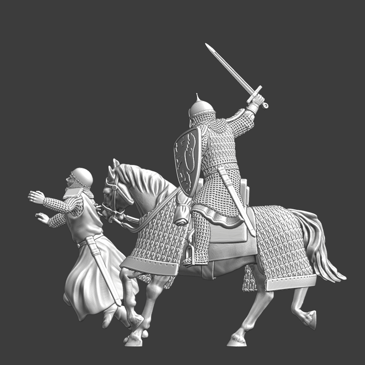 3D Printable Prince of Kyiv hunting down a fleeing knight by Northern ...