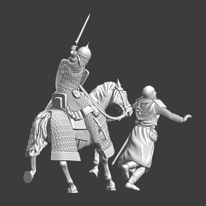 3D Printable Prince of Kyiv hunting down a fleeing knight by Northern ...