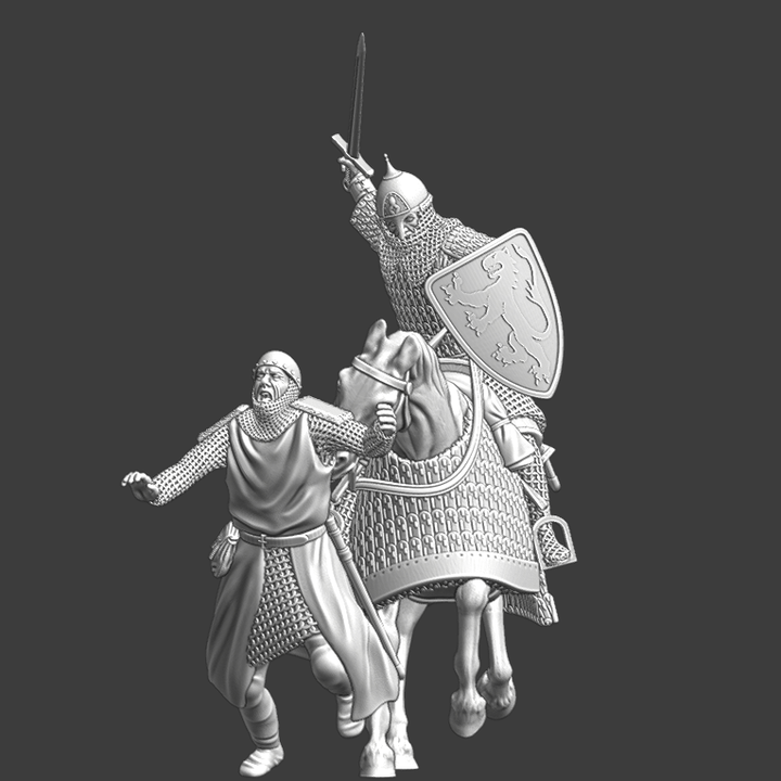 3D Printable Prince of Kyiv hunting down a fleeing knight by Northern ...