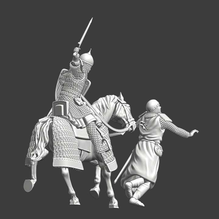 3D Printable Prince of Kyiv hunting down a fleeing knight by Northern ...