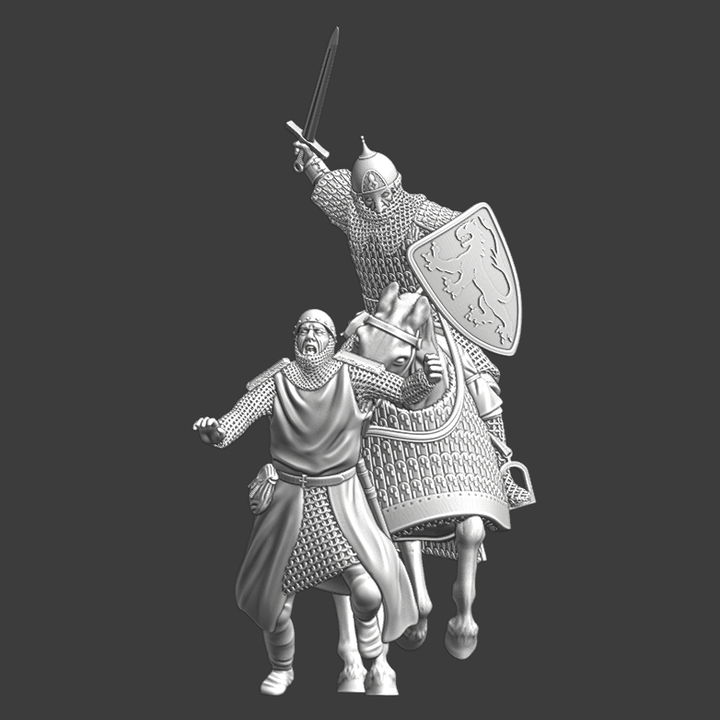 3D Printable Prince of Kyiv hunting down a fleeing knight by Northern ...