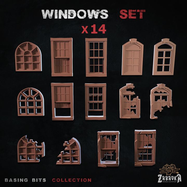 3D Printable Windows - Basing Bits by Zabavka Workshop