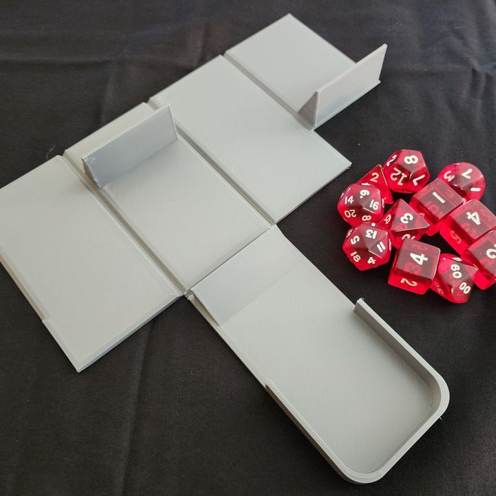 3D Printable Foldable Mini Dice Tower (Prints Flat) by Joey
