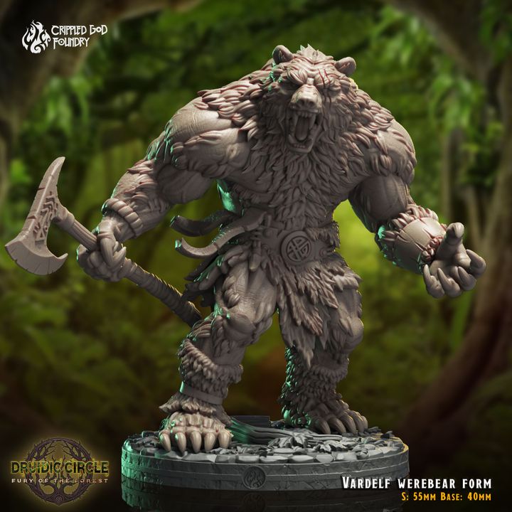 3D Printable Vardelf the Shapeshifter, Werebear form by Crippled God ...