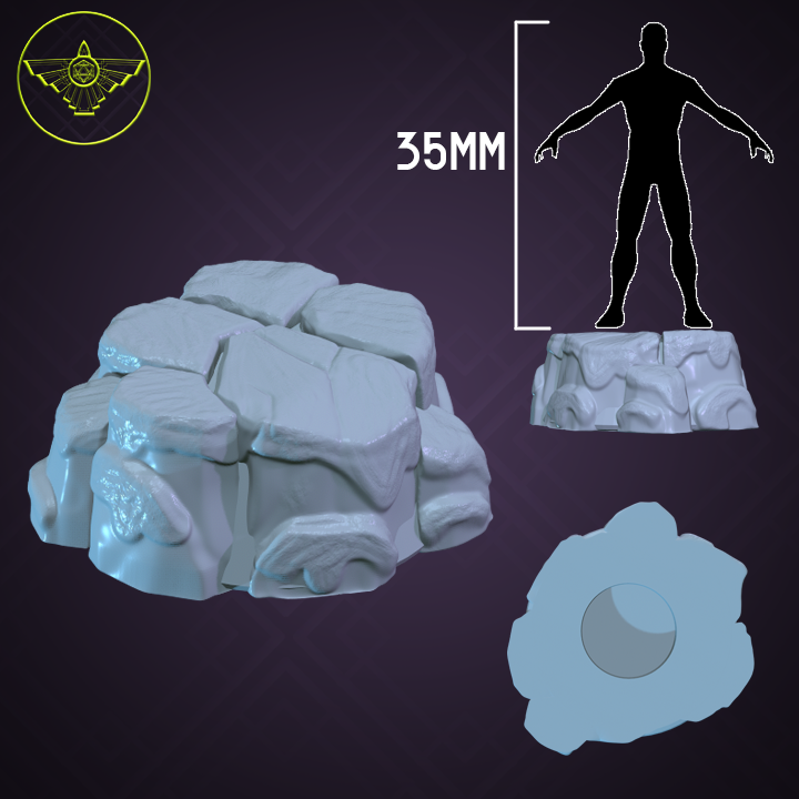 3D Printable Moss Stone Base by Art Crow Tabletop