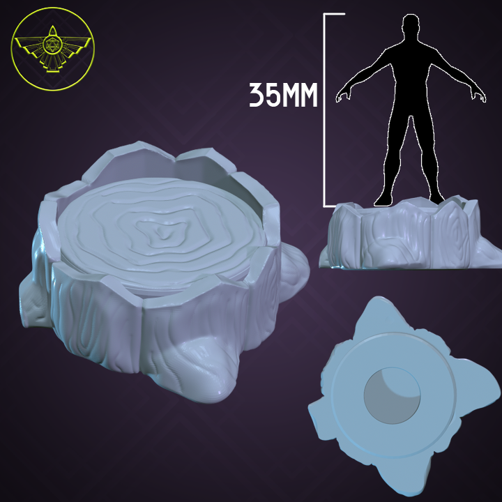 3D Printable Tree Stump Base by Art Crow Tabletop