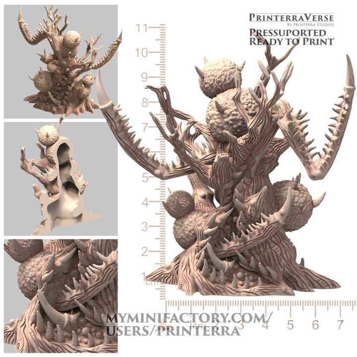 3D Printable 030 EMERALD Gnarly Feral Tree by Printerra Studios