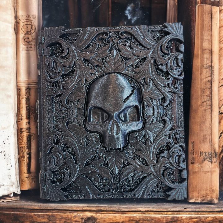 3D Print of Death Magic Tome - Perfect for storing cards, dice, minis ...
