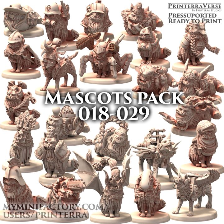 3D Printable Mascot Pack 2 by Printerra Studios