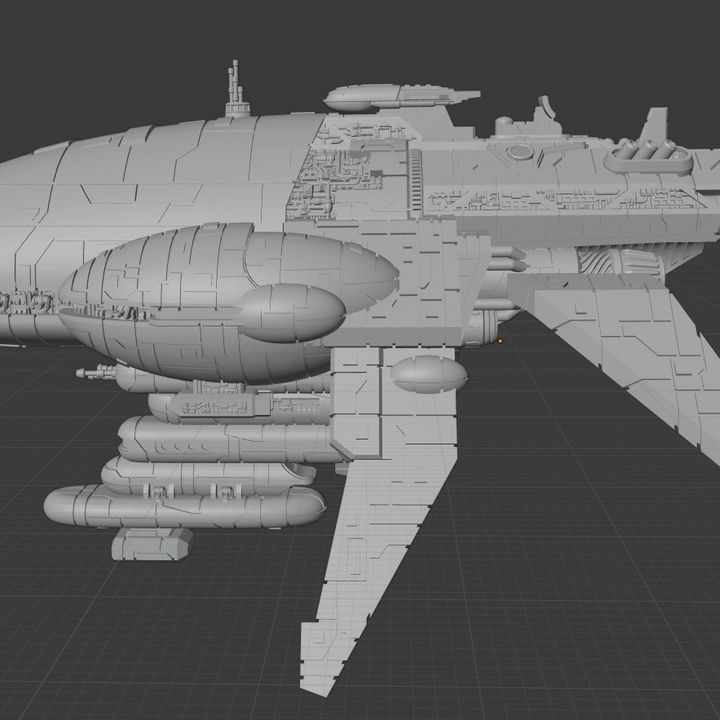 3D Printable Assault Frigate MK3 by Slightly Used SpaceShips Yard - (SUSSY)