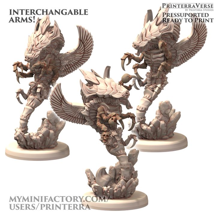 3D Printable 032 SERKET Zoarket Sand Alien Monster by Printerra Studios