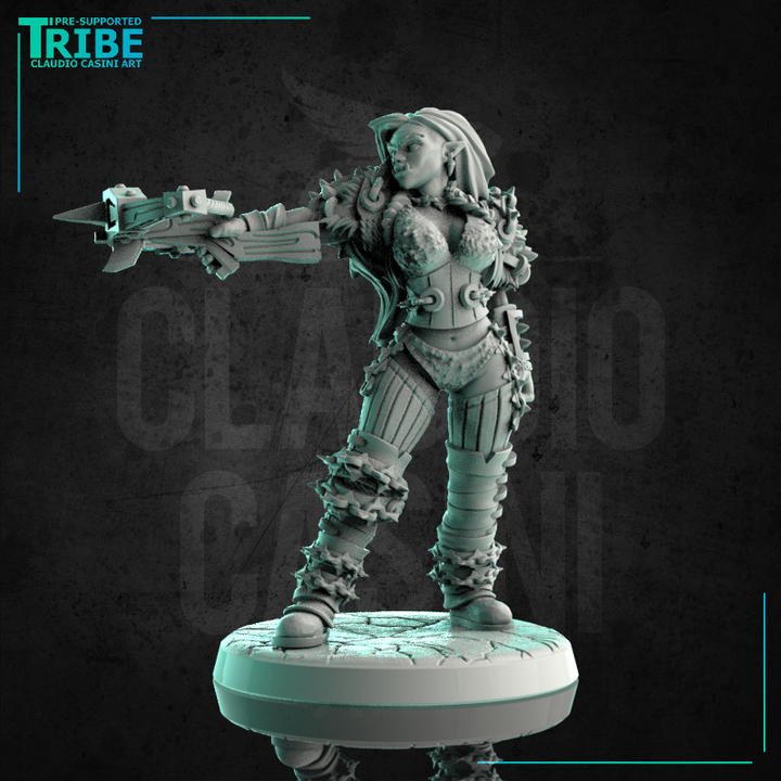 3D Printable (0233) Female orc warrior ranger with a crossbow by ...