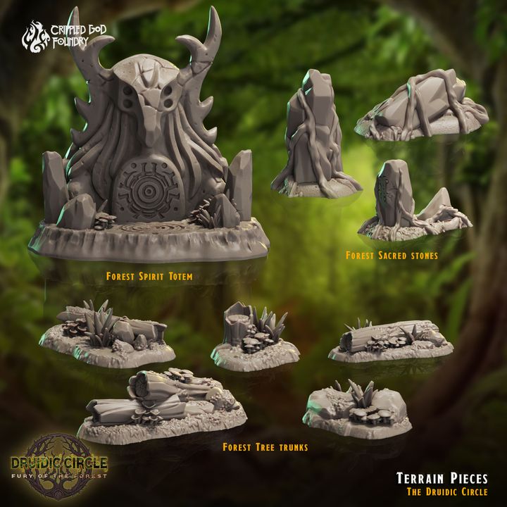 3D Printable Druidic Circle Scenery Pieces by Crippled God Foundry