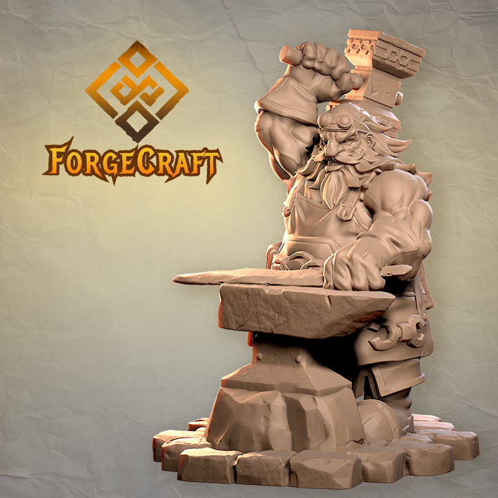 3D Printable Blacksmith Dwarf from ForgeCraft by Akkarawut Sawangkum
