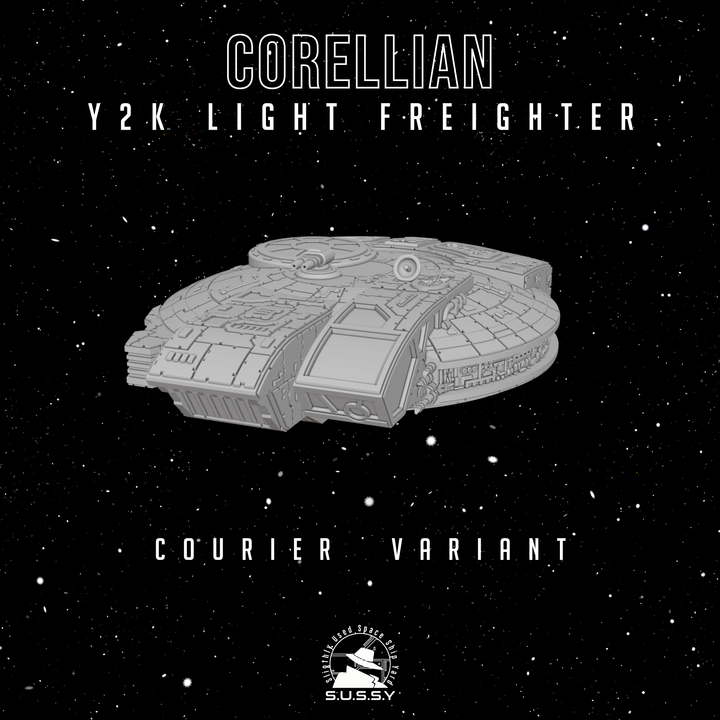 3D Printable Corellian Y2K light Freighter (X-Wing Scale) by Slightly ...