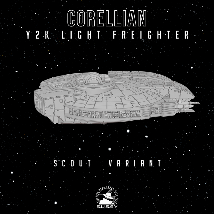 3D Printable Corellian Y2K light Freighter (X-Wing Scale) by Slightly ...