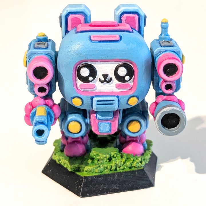 3D Print of UWU Strike Force 'Bubbles' Adorable Sci-Fi Cat Mech ...