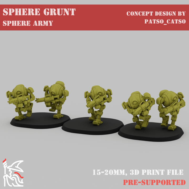 3D Printable [Sphere Army] Sphere Grunts by Filamentio