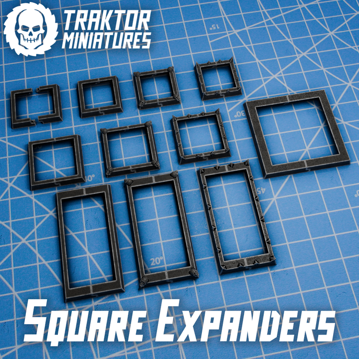 3D Printable Detachable Square Base Expanders by Traktor Miniatures