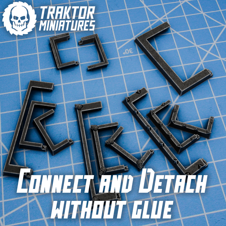 3D Printable Detachable Square Base Expanders by Traktor Miniatures