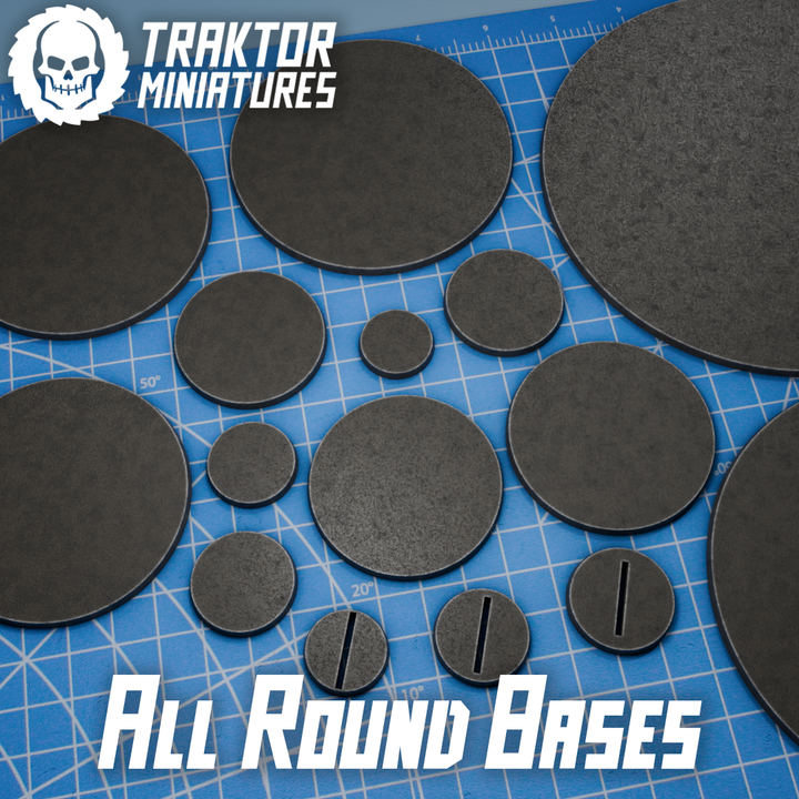 3D Printable Round Bases Megapack by Traktor Miniatures