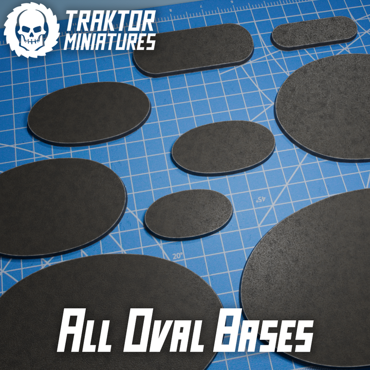 3D Printable Oval Bases Megapack by Traktor Miniatures