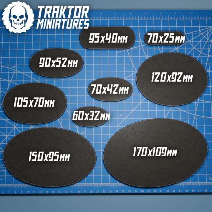 3D Printable Oval Bases Megapack by Traktor Miniatures