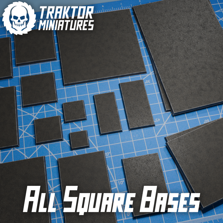 3D Printable Square Bases Megapack by Traktor Miniatures