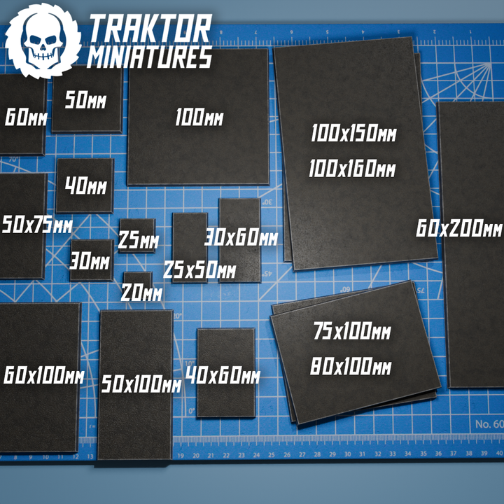 3D Printable Square Bases Megapack by Traktor Miniatures