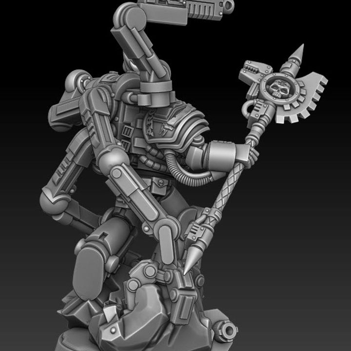 3D Printable Silver Wardens Technical Soldier by Chad Hoverter